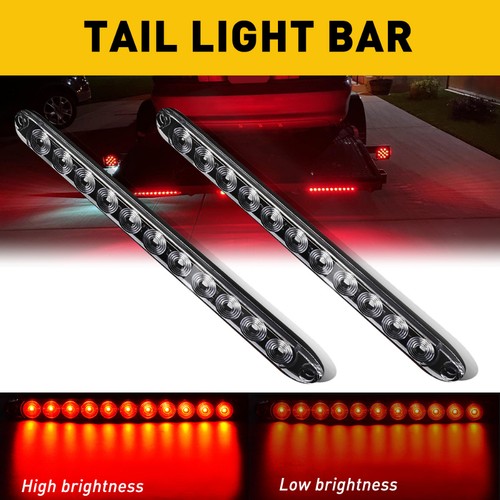White 15" LED Light Bar Stop Turn Tail Reverse Backup Trailer Truck ...