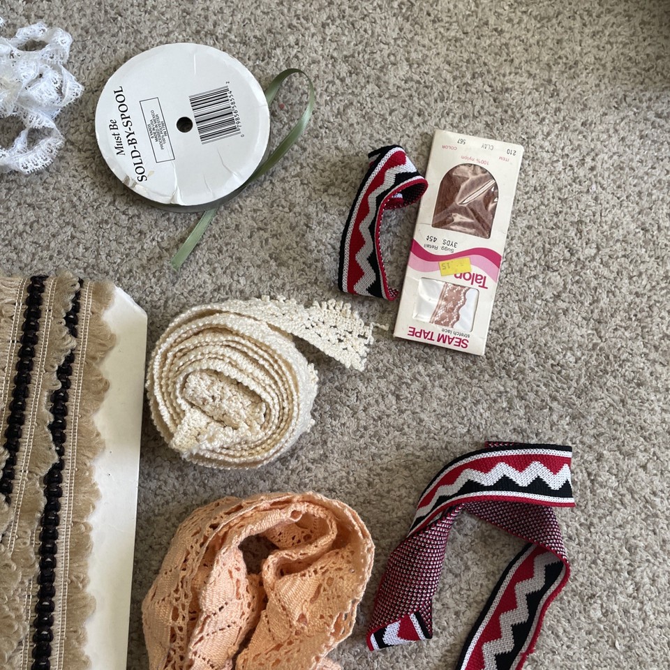 Sewing Lace Trim LOT Vintage Floral Geometric Embroidered ~ 50yd + Some ...
