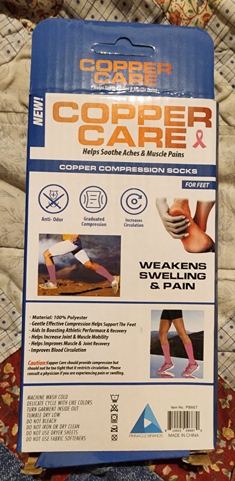 Copper Care Pink Breast Cancer Awareness Copper Compression Socks OS | eBay