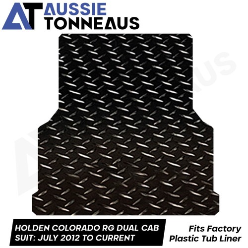 Rubber Checker Plate Ute Mat for Holden Colorado RG Dual Cab Jul2012-21 ...