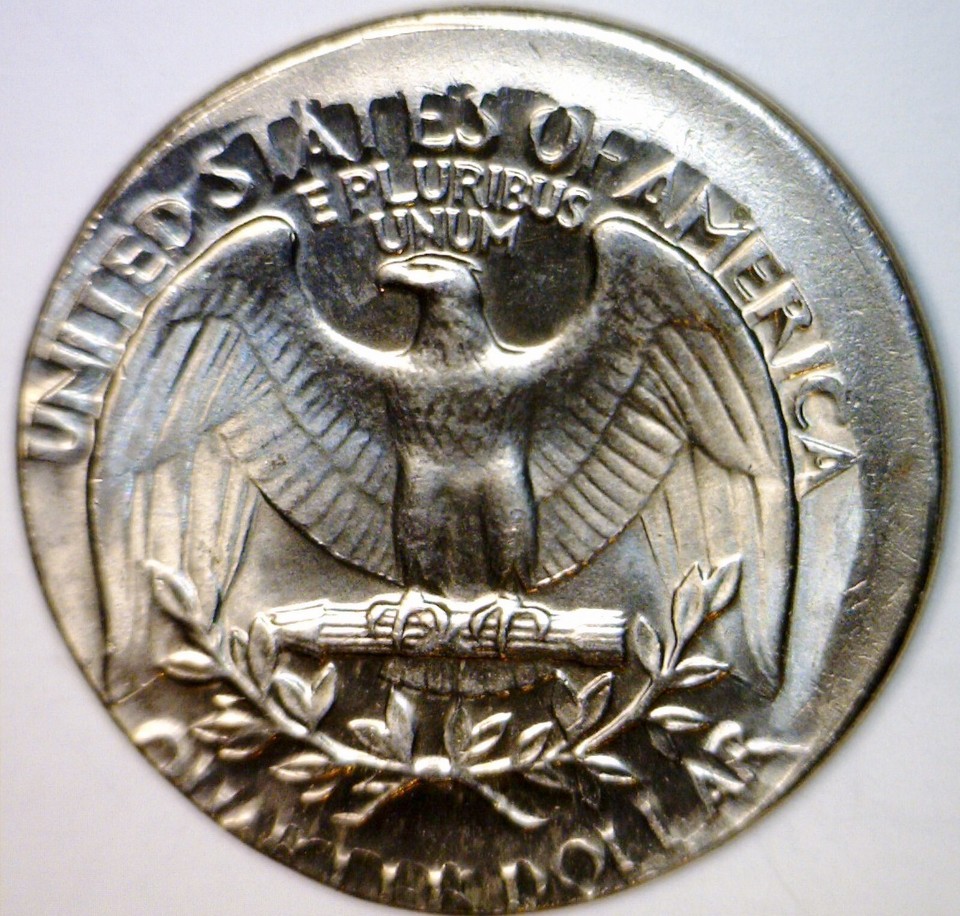 1974 ERROR OFF CENTER Washington Quarter BU + Coin NICE O/C LOT #18 NR ...