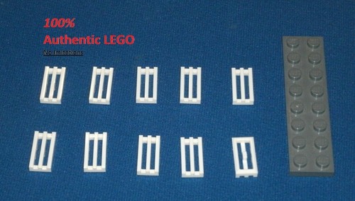 LEGO NEW 1x2 White Tile Grille (10x) 241201 Brick 2412 | eBay