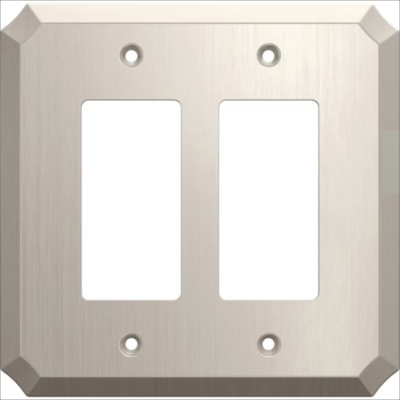 Allen + Roth Advington Satin Nickel Double GFCI Decora Wall Plate Cover ...