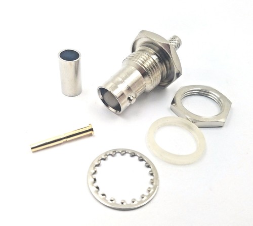 10pcs RF Connector BNC Female Jack Teflon Insulation Gold Captive Pin ...