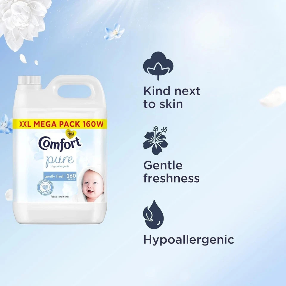 Comfort Pure Sensitive Fabric Conditioner dermatologically tested 160 ...