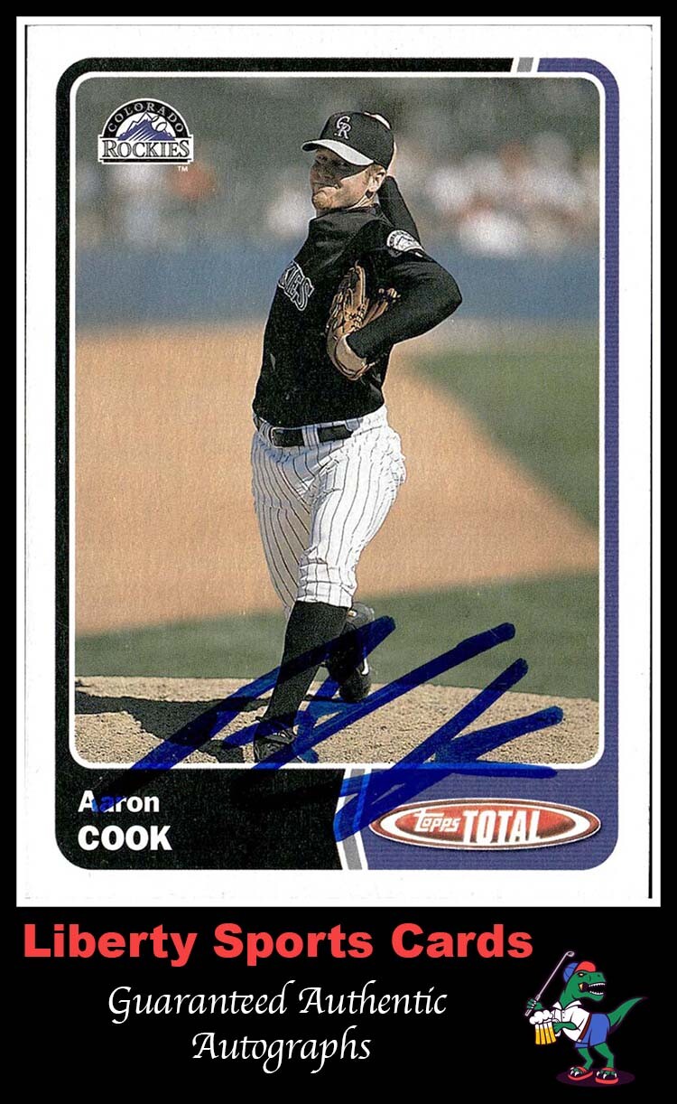 2003 Topps Total Aaron Cook #123 Authentic Autographed Card Colorado ...