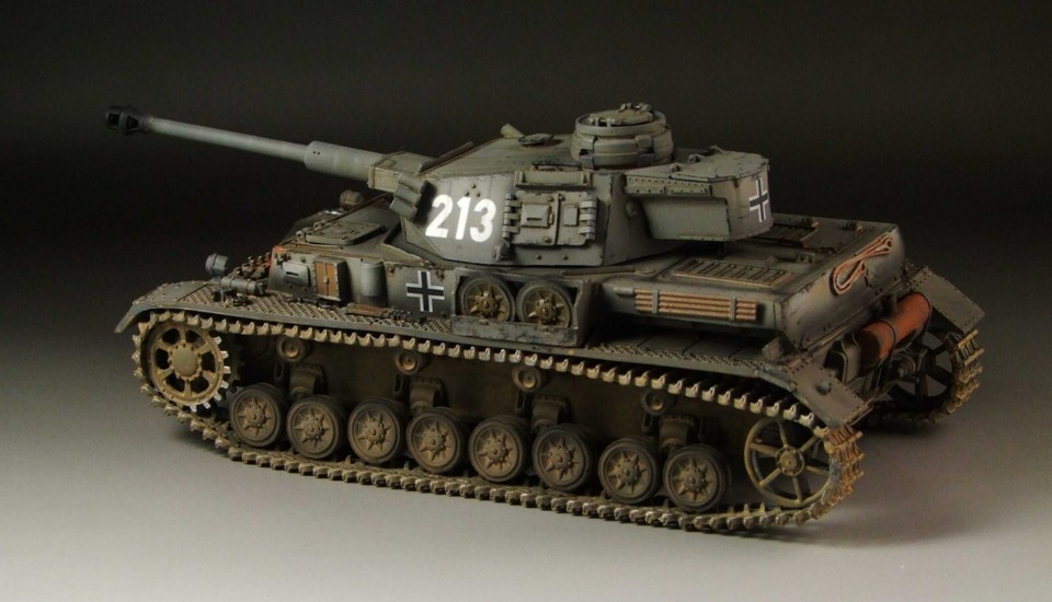 1/30 WW2 German Panzer IV Ausf. G with metal tracks and wheels grey ...
