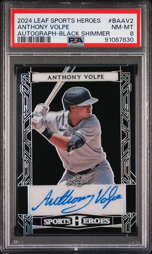 Anthony Volpe Auto 2024 Leaf Sports Heroes Autograph /35 PSA 8 Near ...