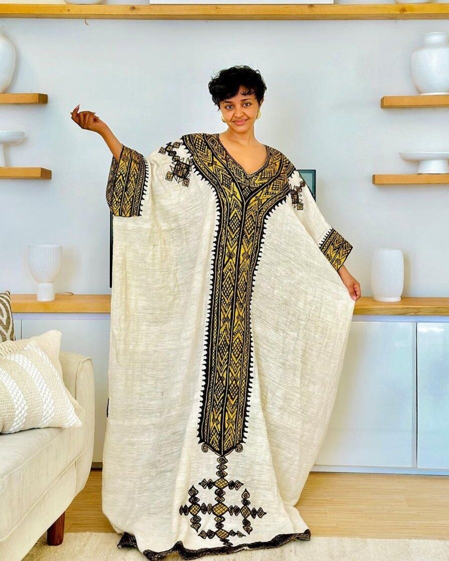 Gorgeously Handmade Tibeb Ethiopian Traditional Dress (Her) | eBay