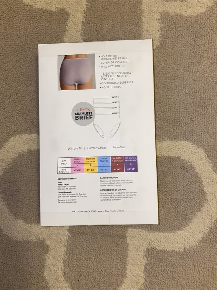 ELLEN TRACY Essentials Womens Seamless Briefs 4-Pack Panties S Size | eBay