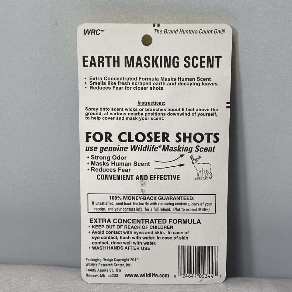 Wildlife Research Center X-tra Concentrated Earth Masking Scent NEW | eBay