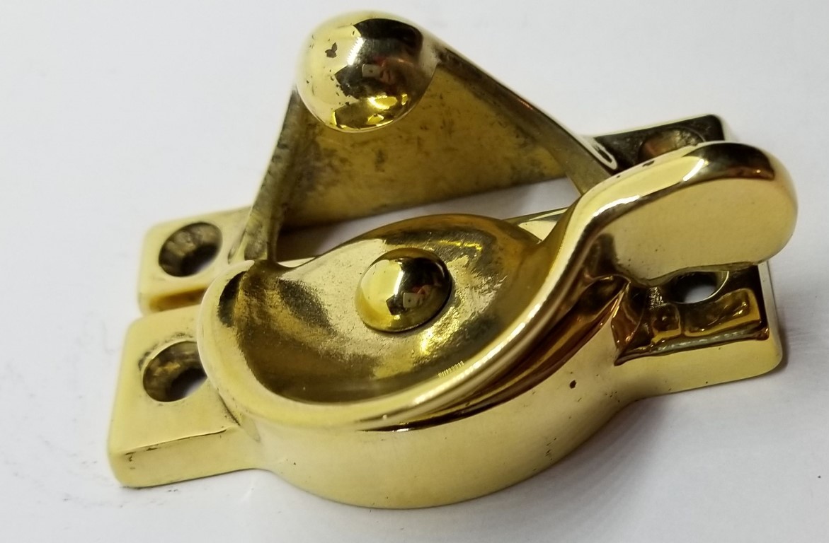 Decorative Solid Polished Brass Heavy Duty Spring Loaded Window Sash ...