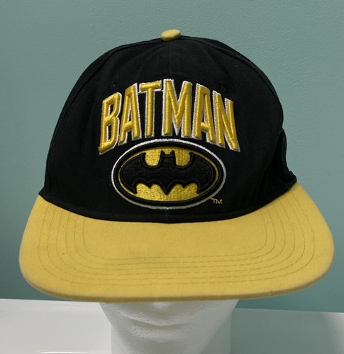 Vintage Batman Hat DC COMICS yellow black snapback bruce wayne ...