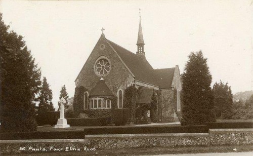 REAL PHOTO POSTCARD OF ST. PAUL'S CHURCH, FOUR ELMS, (NEAR SEVENOAKS ...