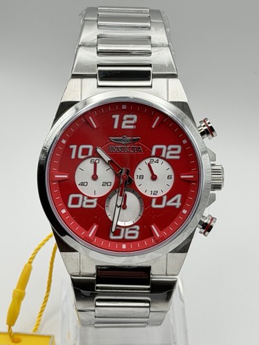 Invicta Speedway Verve 50426 Men's 44mm Watch Red Dial Silver Stainless ...