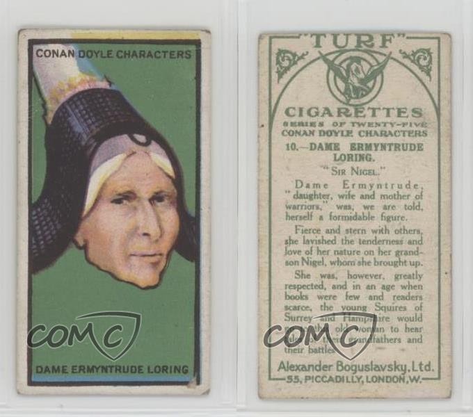 1923 Turf Cigarettes Conan Doyle Characters Tobacco Dame Ermyntrude ...