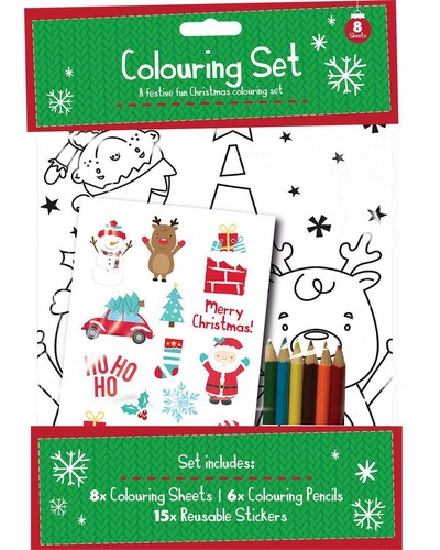 Kids Christmas Colouring Activity Set Xmas Festive Stocking Filler Eve ...