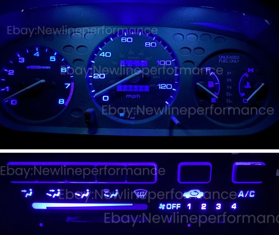 LED Cluster + Climate Control Bulb KIT for Honda Civic Ek 96-98 (Color ...
