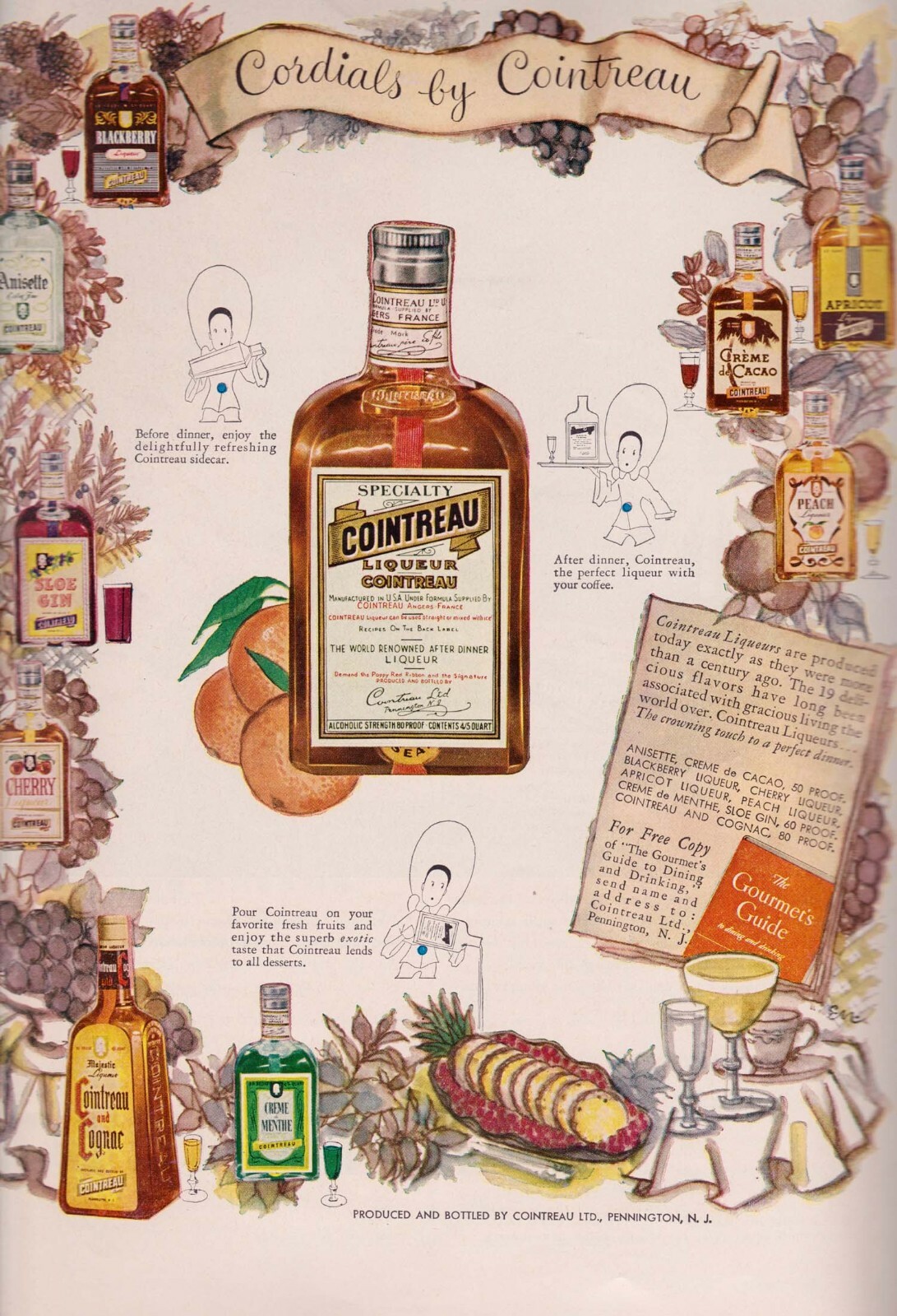 Cointreau 1955 liquor ad retro poster decor ideas living room | eBay