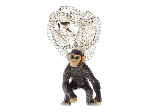 Chimpanzee Necklace Miniblings 45cm Monkey Baby Jungle Animal 3D Rubber ...