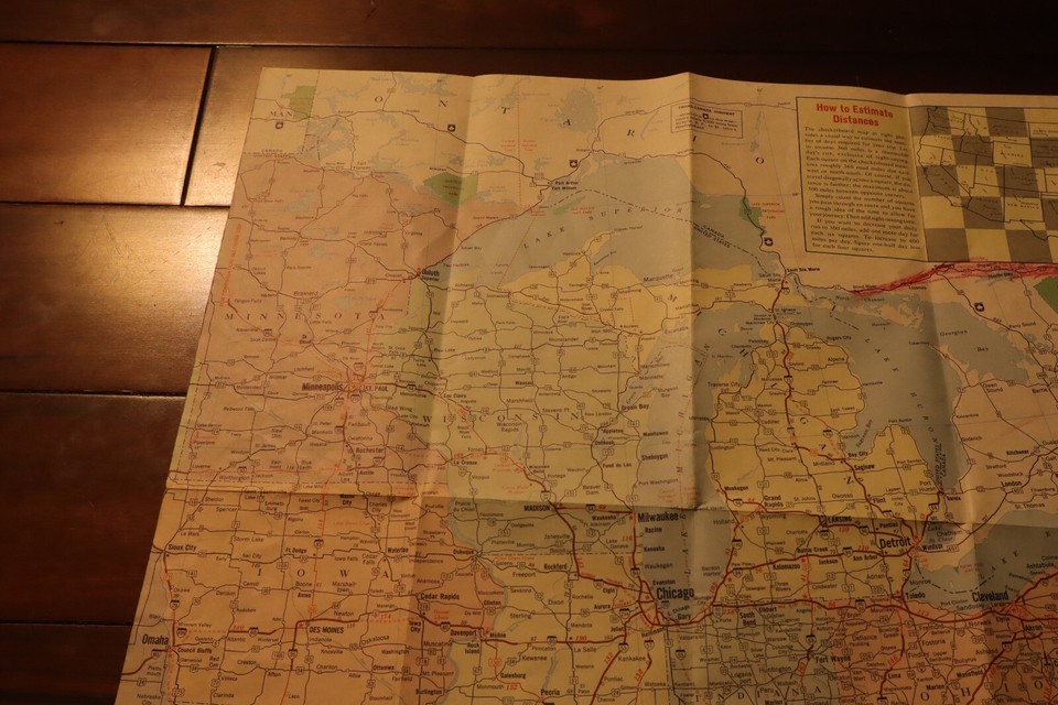 Esso United States Interstate Highway System 1964 25x24 Paper Road Map ...