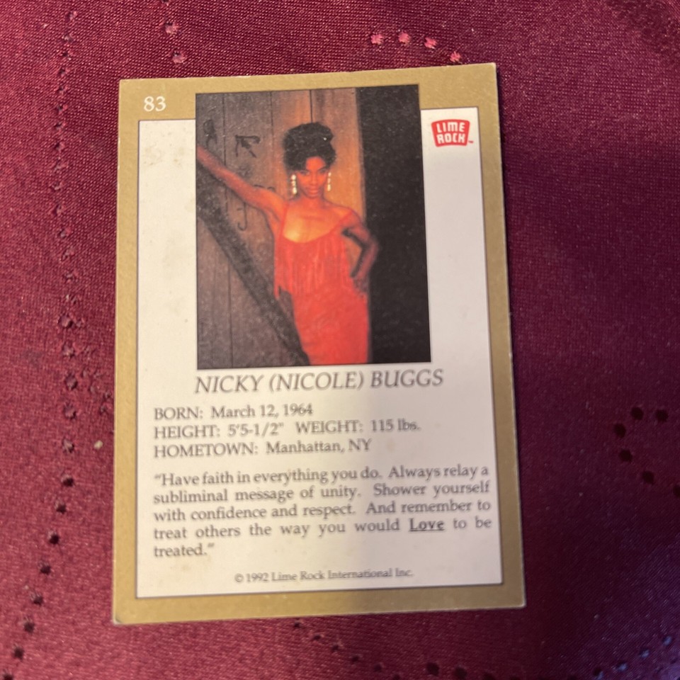 NICKY NICOLE BUGGS, DALLAS COWBOYS CHEERLEADER '92 LIME ROCK CARD ...