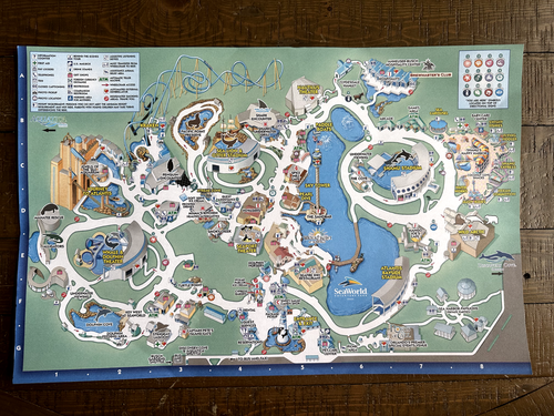 2008 Sea World Orlando Theme Park Map / Poster 11x16 | eBay