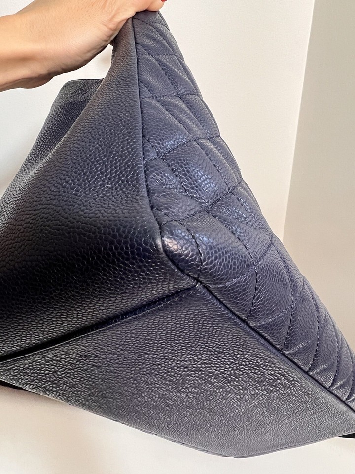 Chanel gst tote bag Dark Blue With Gold Hardware | eBay