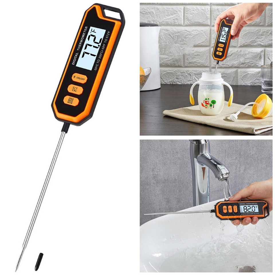Food Thermometer Cooking Thermometer with Long and Backlight for BBQ ...