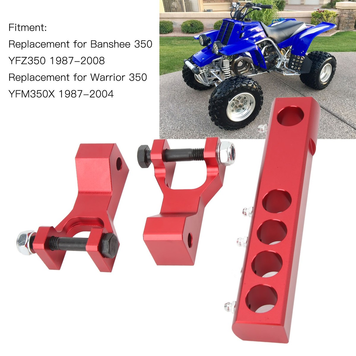 Banshee 350 ATV Lowering Kit For Yamaha /Warrior 350 - Front & Rear Red ...