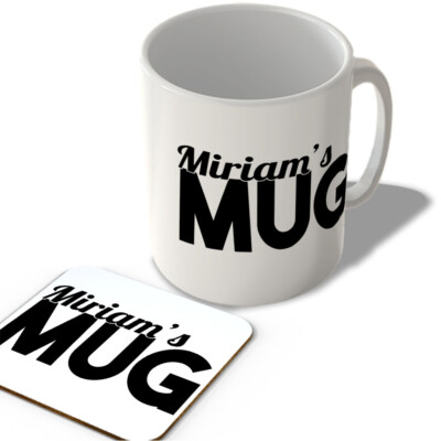 Miriam's Mug - Name Mug and Coaster Set | eBay UK