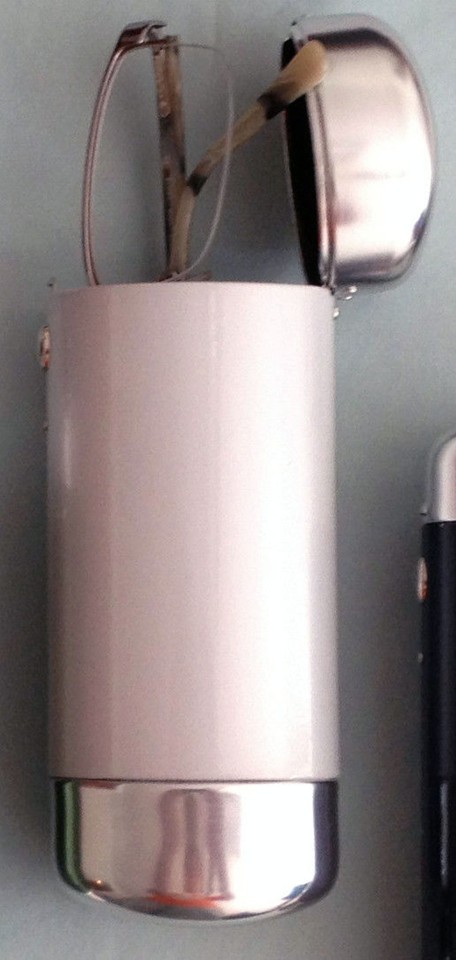 Eyeglass Case-Aluminum Metal, Push-Button Flip-Open Top 6 x 2.25 x 1.5 ...