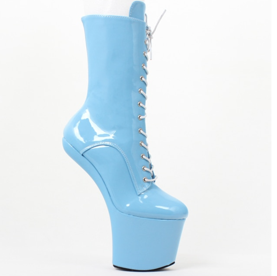 Heelless hoof play gothic lace-up platform ballet boots UK3-13 EU36-46 ...