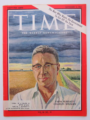 TIME MAGAZINE SEPTEMBER 3, 1965 (FARM BUREAU'S CHARLES SHUMAN) 1965 | eBay
