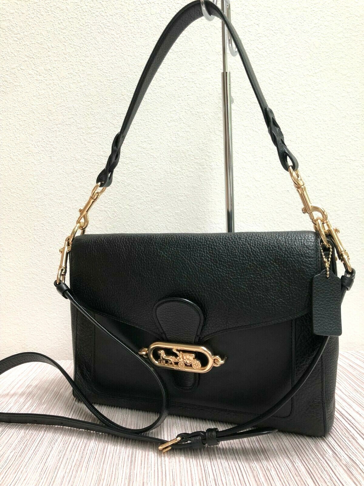 COACH Jade Messenger 91396 in Black Leather, Shoulder… - Gem