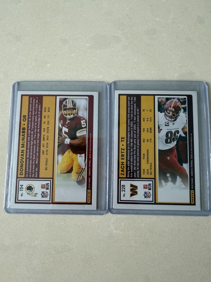 2025 Panini Donruss - Zach Ertz #228 Press Proof Red + Donovan Mcnabb ...