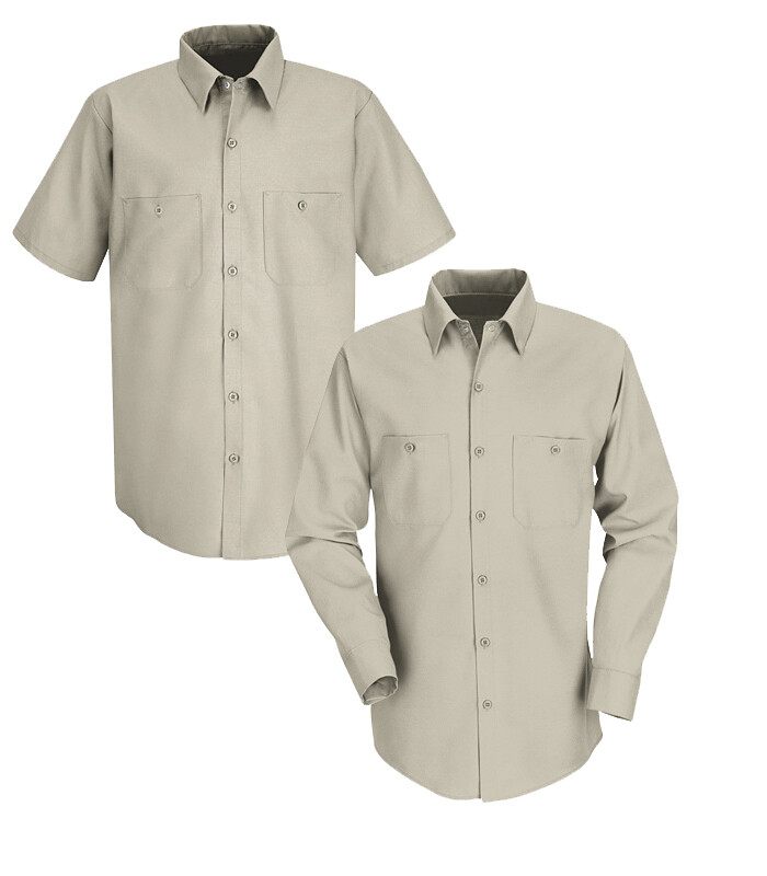 Red Kap Work Shirt Solid Color 2 Pocket Men's Industrial Uniform Long ...