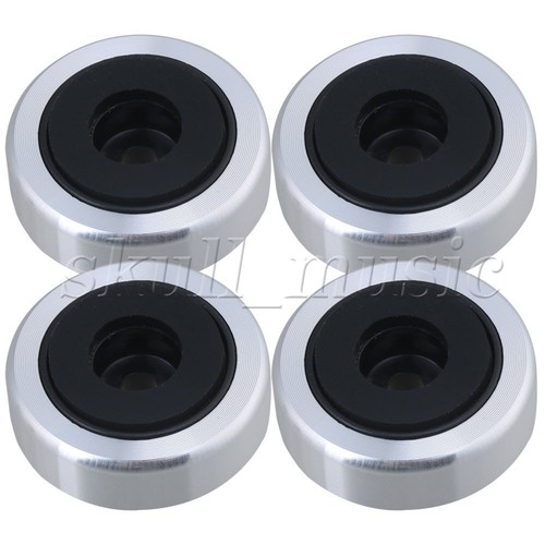 4PCS Silver Alloy Plastic Isolation Feet Pad for Audio Speakers 3x1.1cm ...