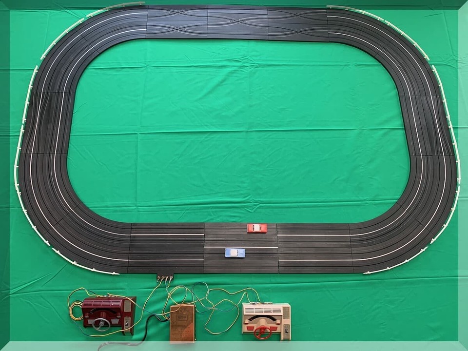 ATLAS HO SCALE SLOT CAR RACING RTR TRACK SET 4 LANE SPECIALTY CROSSOVER ...