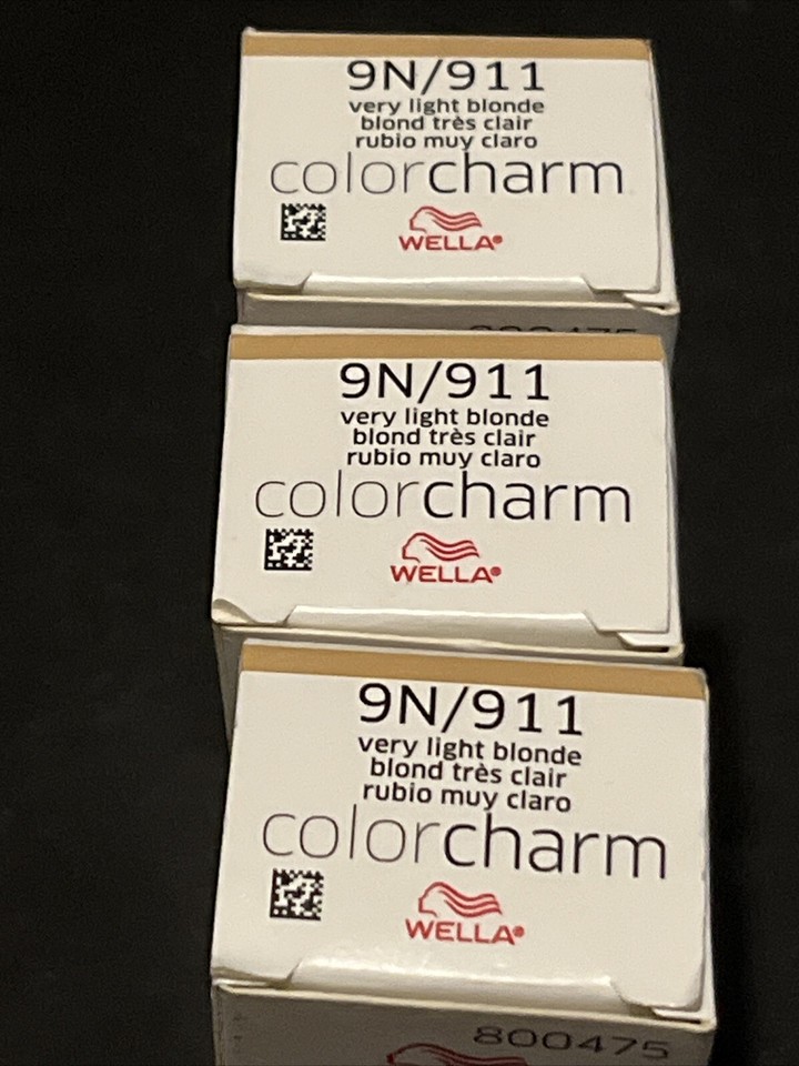 x3 Wella Color Charm Gel 9N/911 Very Light Blonde Hair Color 2oz 3 ...