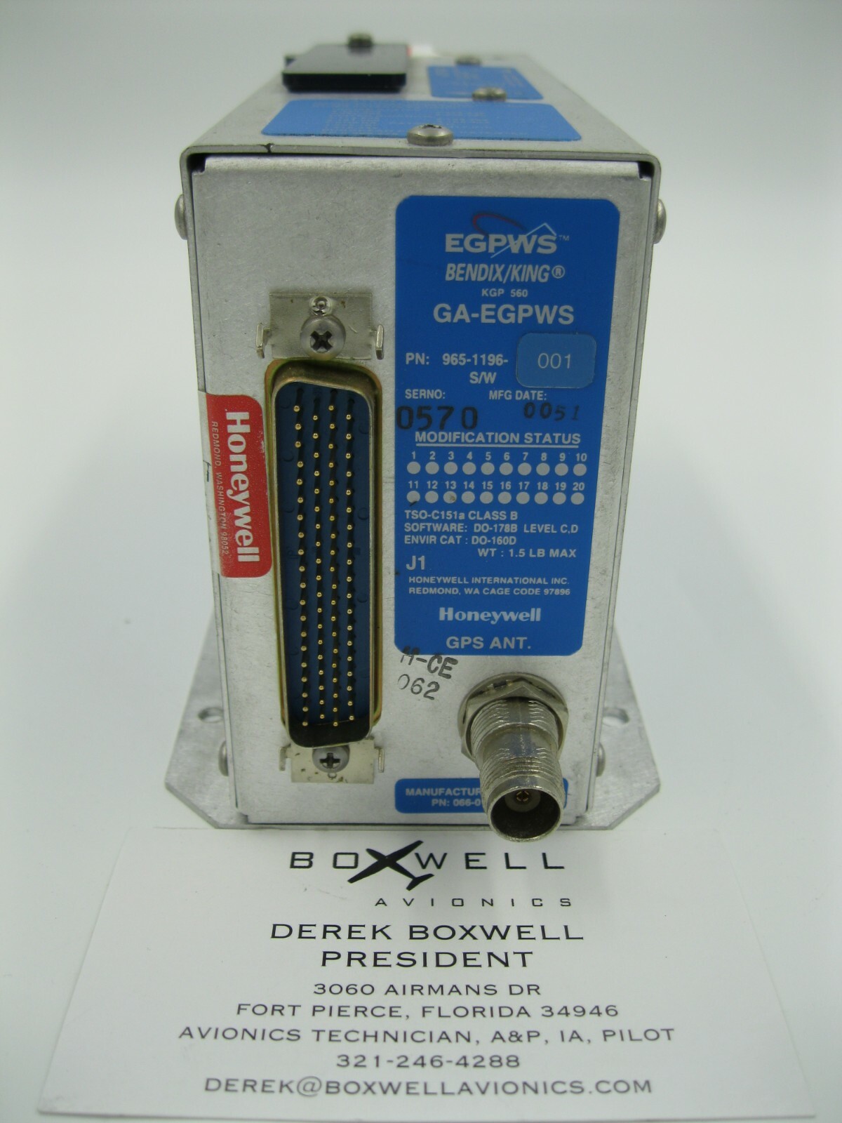 Honeywell GA-EGPWS 965-1196-001 | eBay