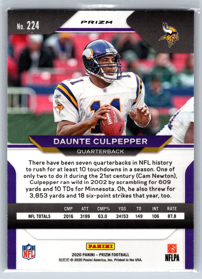 2020 Panini Prizm Daunte Culpepper #224 Prizm Green 10003111 | eBay