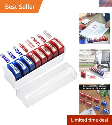 Professional Self-Inking Stamp Set – Efficient Red & Blue Ink Stamps ...