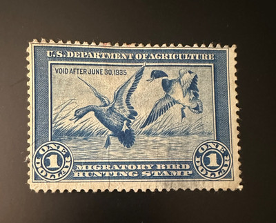 RW1 1934 US Federal Duck Stamp Unused Partial Gum FREE SHIPPING | eBay