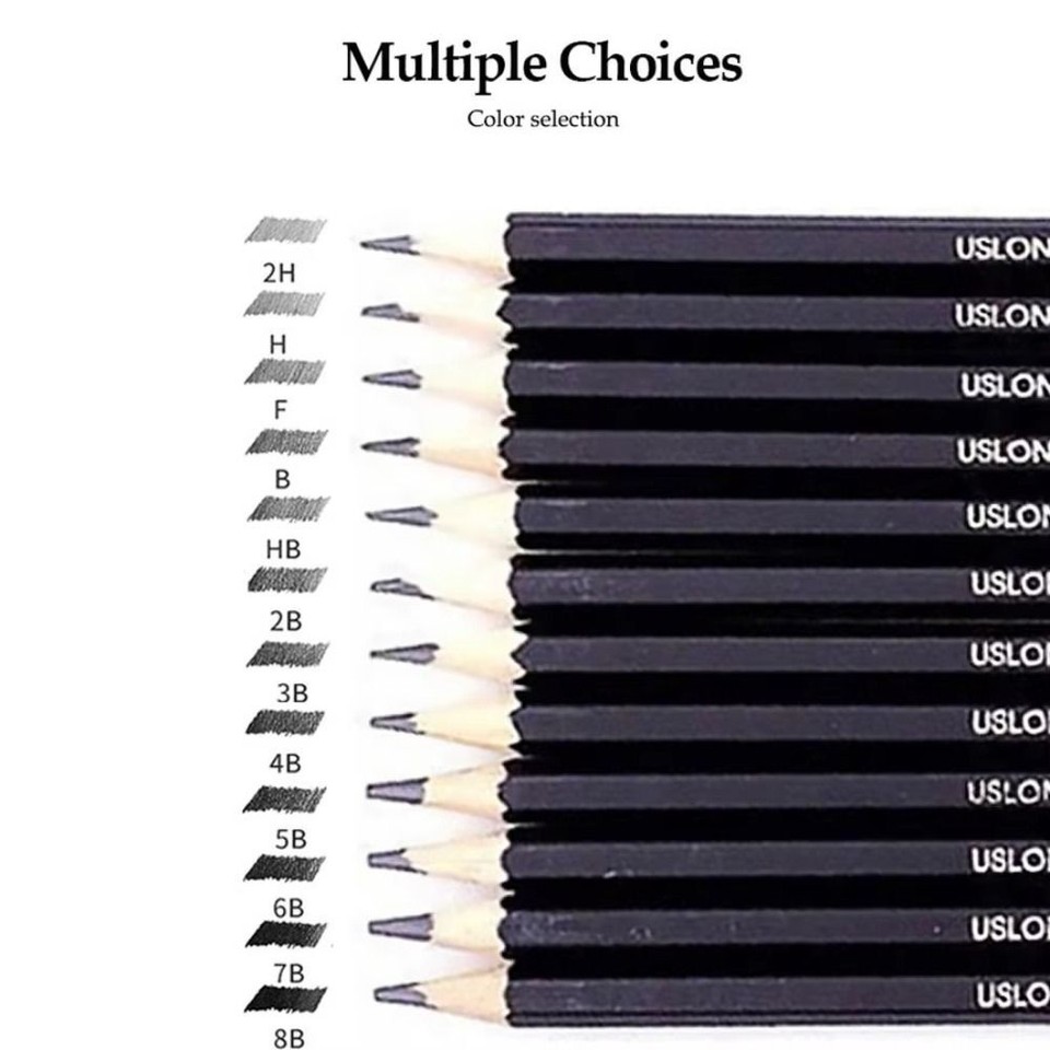 12pcs 2H-8B Graphite Pencil Set Art Hex Handle Pencils | eBay Australia