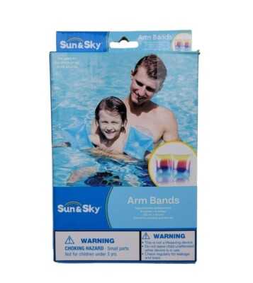 Sun & Sky Rainbow Arm Bands Inflatable Swimming Training 1 Pair Ages 4 ...
