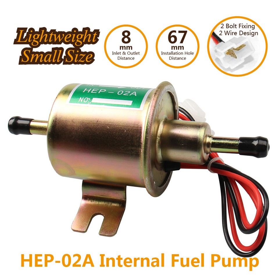Universal Electric Inline Fuel Pump 12V For Lawn Mowers Small Engine ...