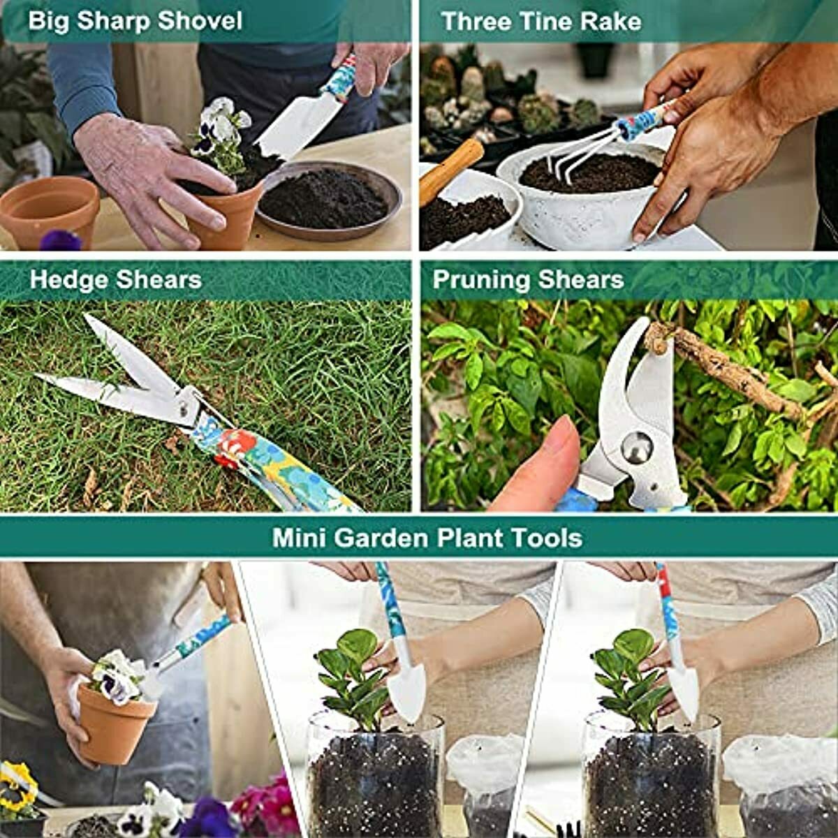 Best Garden Tool Set Gardening Starter Kit Accessories with Gloves ...