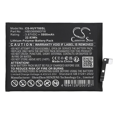BATTERIE 5900mAh Type HB536896EFW For Huawei Nova Y70, Nova Y70 Plus ...