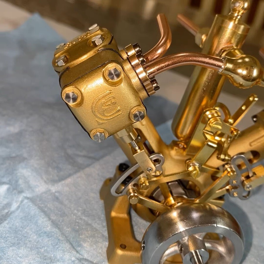 R.W. 2-Cylinder V2 Retro Steam Model Engine for 50cm+ RC Steam Boats ...